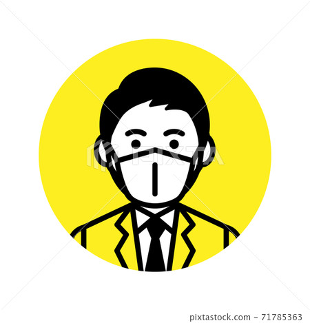 Men wearing masks Round frame - Stock Illustration [71785363] - PIXTA