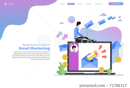 Vector web header template of email marketing - Stock Illustration ...