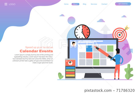 Vector web header template of planning calendar... - Stock Illustration ...