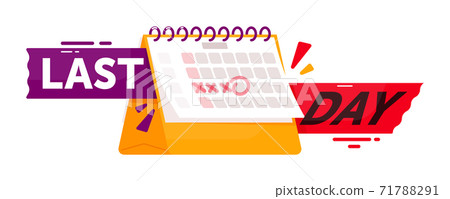 Last day countdown badge isolated on white space - Stock Illustration ...