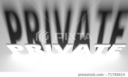 PRIVATE word with artistic light and shadows 3d... - Stock Illustration ...