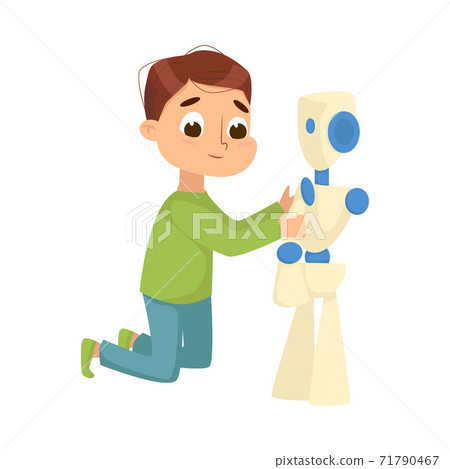 Cute Boy Creating and Programming Smart Robot,... - Stock Illustration [71790467] - PIXTA