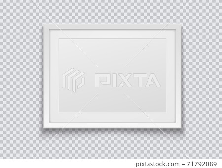 Realistic horizontal white photo frame isolated... - Stock Illustration ...