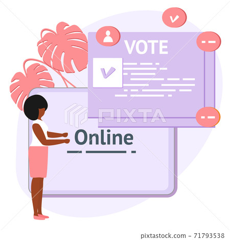 Vote Online Vector People Election E-voting - Stock Illustration ...