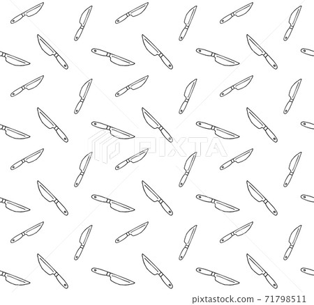 Vector seamless pattern of hand drawn knife-插圖素材 [71798511] - PIXTA圖庫