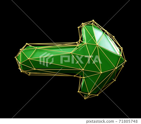 Symbol arrow made in low poly style green color... - Stock Illustration ...