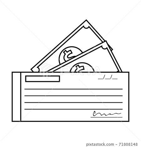 Isolated check money draw - Stock Illustration [71808148] - PIXTA