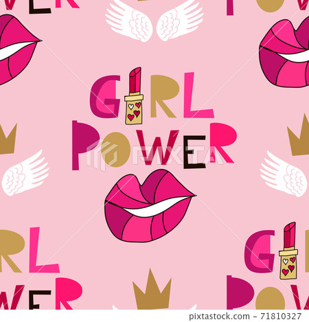 Girl power pattern 8 - Stock Illustration [71810327] - PIXTA
