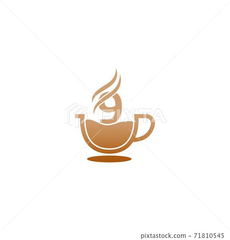 Coffee cup icon design number 9 logo - Stock Illustration [71810545 ...