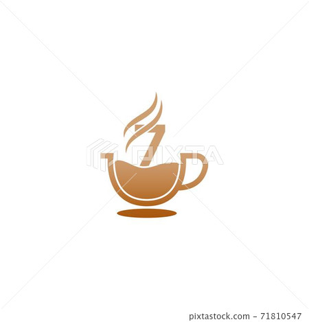 Coffee cup icon design number 7 logo - Stock Illustration [71810547 ...