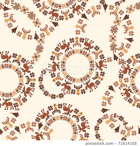 Seamless and traditional Nordic pattern, - Stock Illustration [71814188 ...