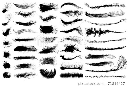 Calligraphy splash brush illustration set - Stock Illustration ...