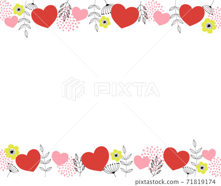 [Valentine] Heart and plant frame - Stock Illustration [71819174] - PIXTA