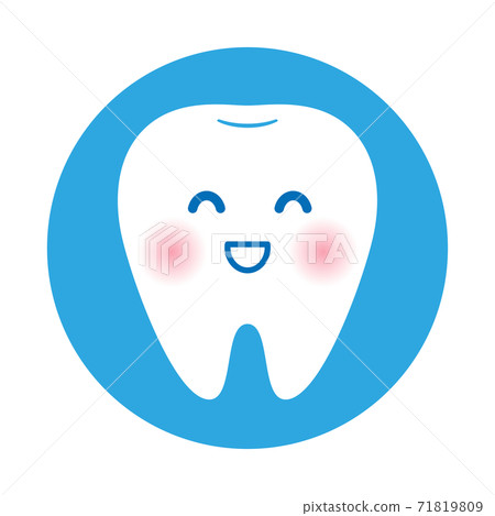 Cute tooth character icon (smile, laugh) - Stock Illustration [71819809 ...