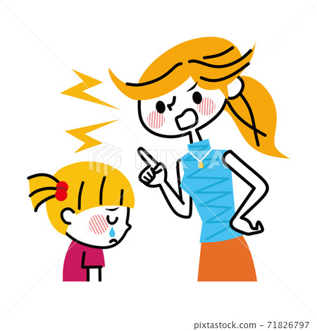Mother scolding her child - Stock Illustration [71826797] - PIXTA