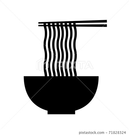 hot noodle logo. flat style. noodles and... - Stock Illustration ...