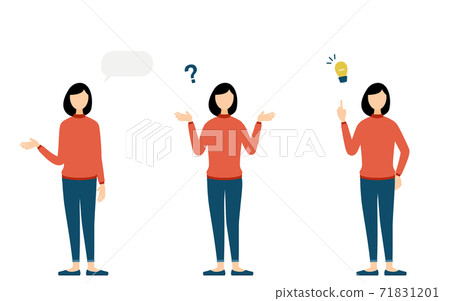 Person pose set Speaking / questioning / solving - Stock Illustration ...
