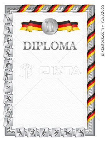 Vertical diploma for second place with Germany... - Stock Illustration ...
