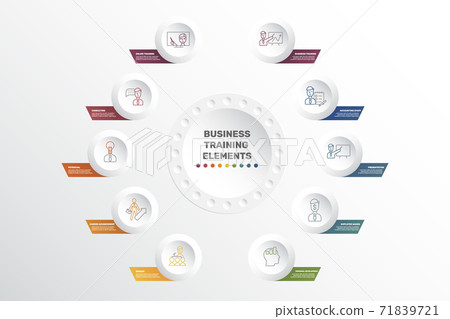 Infographic Business Training template. Icons... - Stock Illustration ...