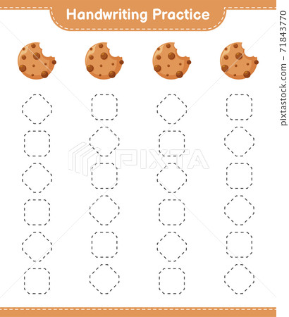 Handwriting practice. Tracing lines of Cookies.... - Stock Illustration ...