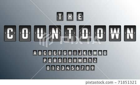 Countdown alphabet font template. Set of... - Stock Illustration [71851321] - PIXTA