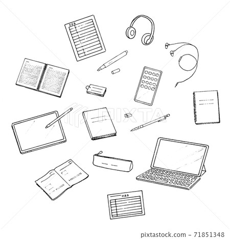Home study pen drawing circle - Stock Illustration [71851348] - PIXTA