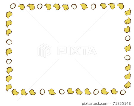 Hand drawn chick and egg frame illustration - Stock Illustration ...