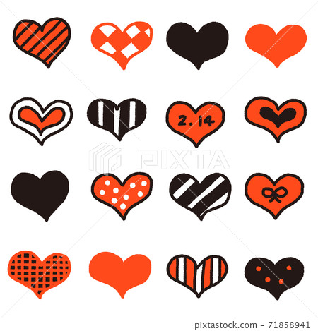 Heart marks with various patterns Simple... - Stock Illustration ...