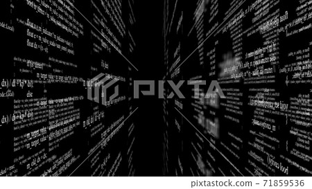Blocks of program code flying in virtual space - Stock Illustration ...