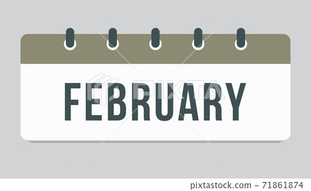 Vector icon page calendar winter month February - Stock Illustration ...