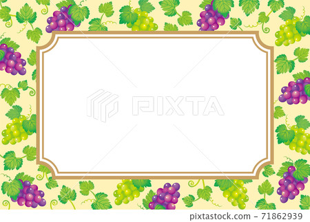 Grape card frame watercolor style yellow - Stock Illustration [71862939 ...