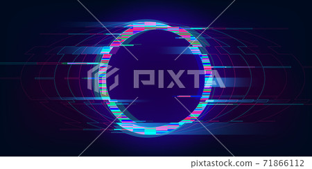 Glitch circle. Distorted glowing circle... - Stock Illustration ...