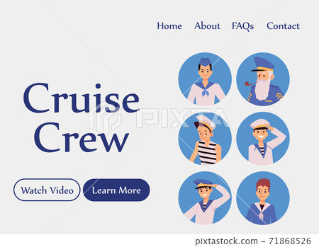 Vector illustration of sailors cruise crew... - Stock Illustration ...
