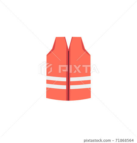 Orange reflective safety vest cartoon icon,... - Stock Illustration ...