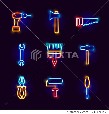 Neon Repair Tools - Stock Illustration [71869047] - PIXTA
