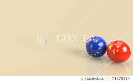 The Chinese and European union ball image 3d... - Stock Illustration ...