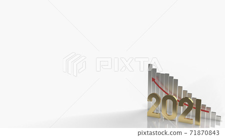 The gold number 2021 and chart arrow up for... - Stock Illustration ...