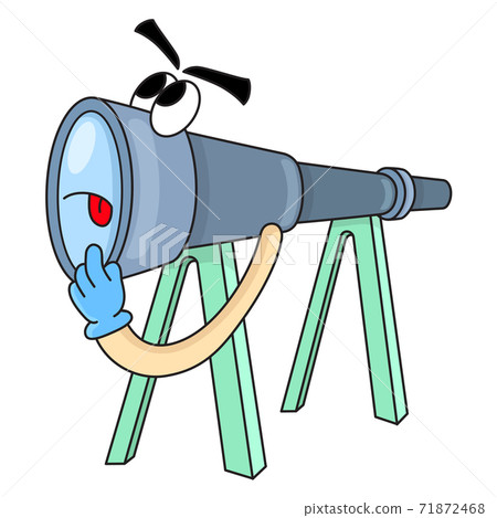 binoculars telescope cartoon character - Stock Illustration [71872468 ...
