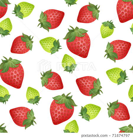 Realistic strawberry seamless pattern - Stock Illustration [71874797 ...
