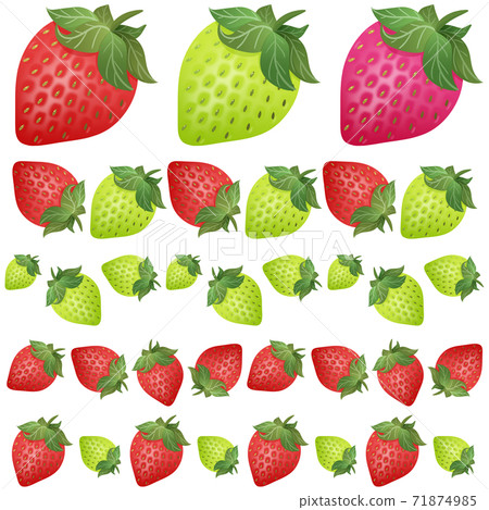 Real strawberry material set - Stock Illustration [71874985] - PIXTA