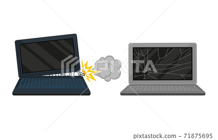 Broken Consumer Electronics with Cracked and... - Stock Illustration ...