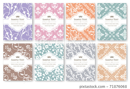 Seamless wallpaper set with label - Stock Illustration [71876068] - PIXTA