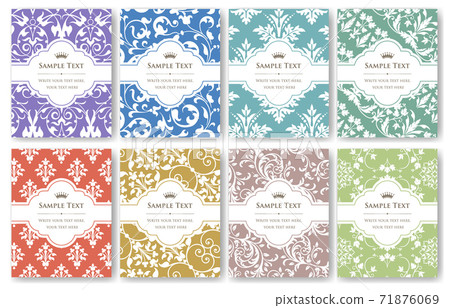 Seamless wallpaper set with label - Stock Illustration [71876069] - PIXTA