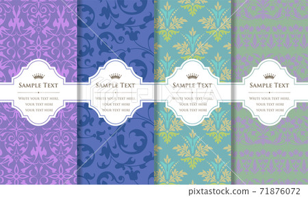 Seamless wallpaper set with label - Stock Illustration [71876072] - PIXTA