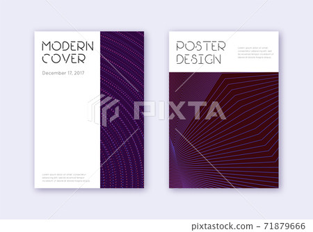 Minimal cover design template set. Violet abstract - Stock Illustration ...