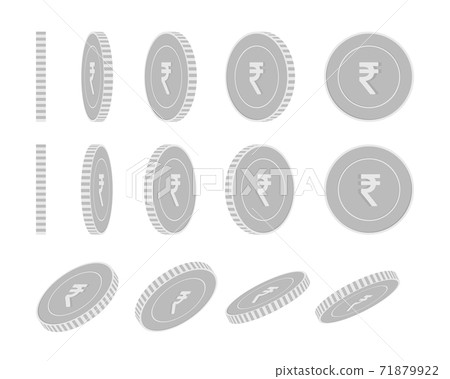 Indian rupee rotating coins set, animation ready. - Stock Illustration ...