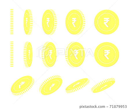 Indian rupee rotating coins set, animation ready. - Stock Illustration ...