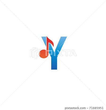 Letter Y logo icon combined with note musical... - Stock Illustration ...
