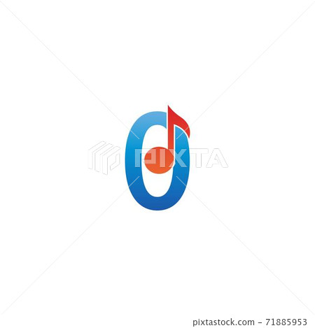 Number 0 logo icon combined with note musical... - Stock Illustration ...