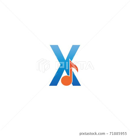 Letter X logo icon combined with note musical... - Stock Illustration ...